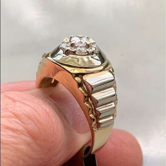 Quality Gold | Accessories | New 4ktt Mens Rolex Style Diamond Ring ...